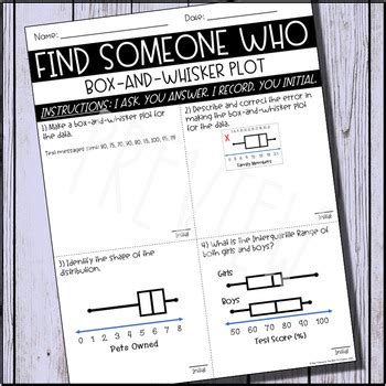 Box And Whisker Plot Find Someone Who TPT