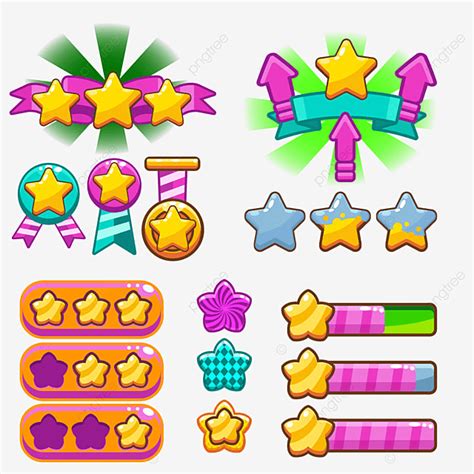 Interface Elements Vector Art PNG Game Interface Colorful Vector Element Design Vector