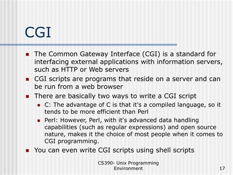 ppt cs 390 unix programming environment powerpoint presentation free