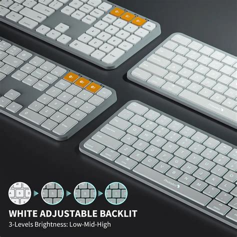 Protoarc K100 A Backlit Bluetooth Keyboard For Mac White Flip App