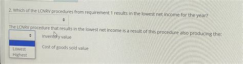 solved applying the lower of cost or net realizable value