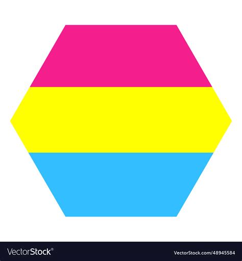 Pansexual Hexagon Stripe Flat Royalty Free Vector Image