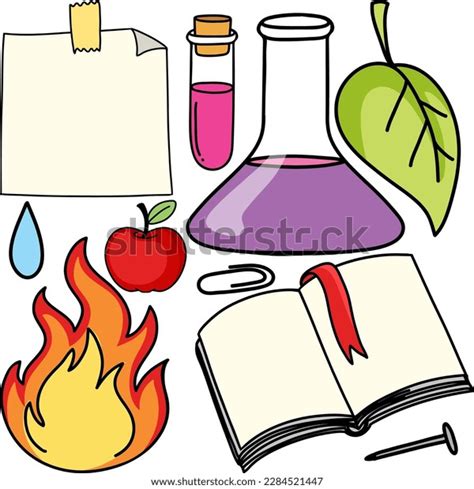 colorful science objects icons vector set stock vector royalty free