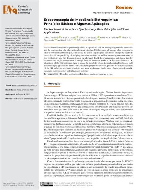 Pdf Electrochemical Impedance Spectroscopy Basic Principles And Some