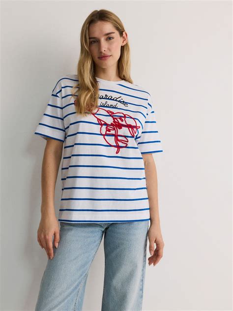 Oversized Stripe T Shirt Color Multicolor Reserved 5431v Mlc