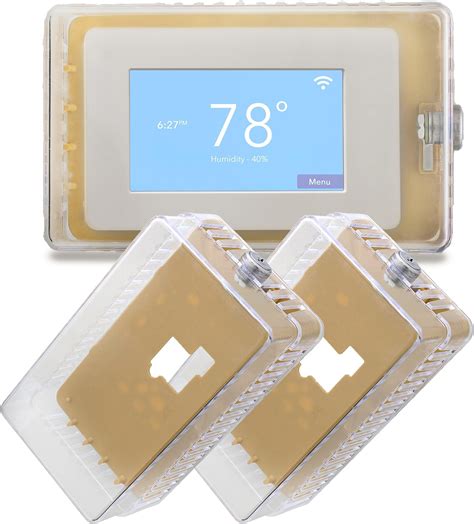 Amazon Com BISupply A C Thermostat Lock Box With Key XL 2pk Plastic Locking Wall Thermostat