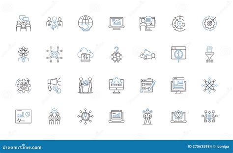 Critique Line Icons Collection Analysis Review Assessment
