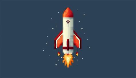 Premium Ai Image Pixel Style Rocket