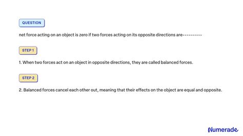 solved net force acting on an object is zero if two forces acting on