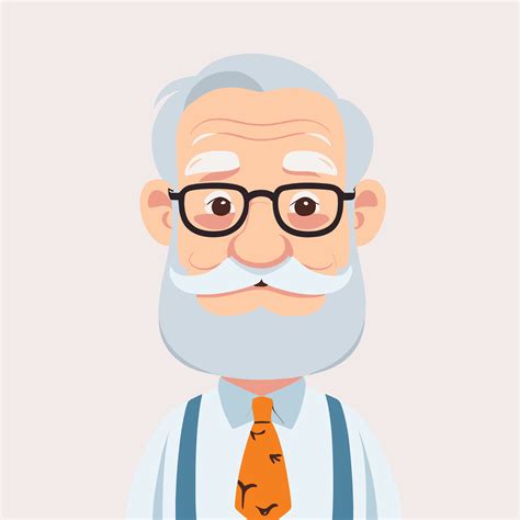 Cute Grandpa Cartoon Illustration 42886974 Vector Art At Vecteezy