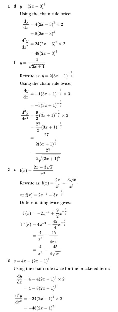 9709 p1 differentiation exercise 4 and mixed exercise worked solutions
