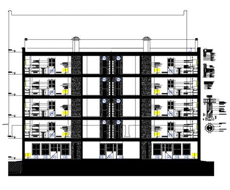 Multi Level Office Building Constructive Section Details Dwg File