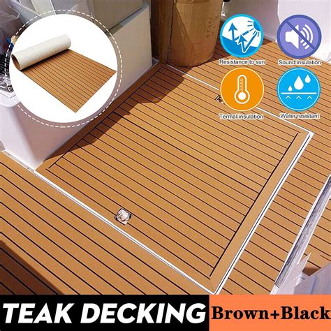 600x2400x5mm Brown Black Self Adhesive Boat Deckin Vicedeal