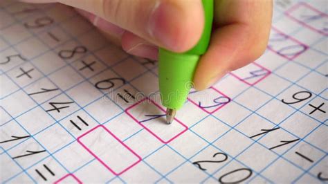 Doing Math Homework Solves Simple Examples Stock Footage Video Of