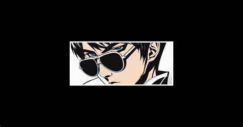 Anime Character Blue Eyes In Sunglass Anime Eyes Sticker Teepublic