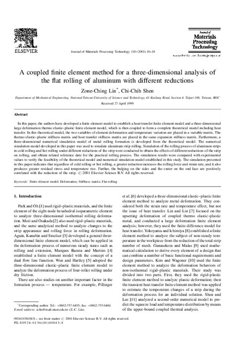 pdf a coupled finite element method for a three dimensional analysis