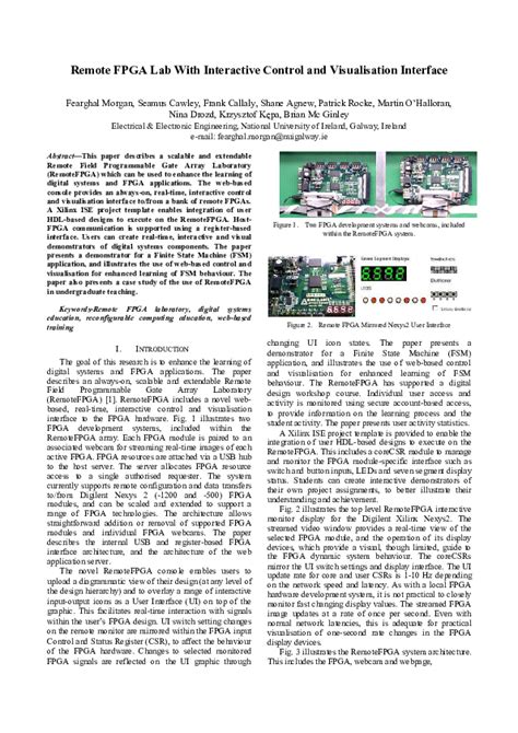 pdf remote fpga lab with interactive control and visualisation interface