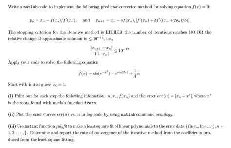 solved write a matlab code to implement the following