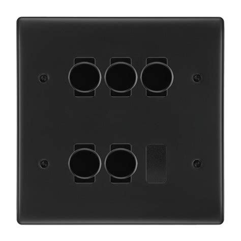 Bg Matt Black 5 Gang 2 Way Trailing Edge Dimmer Led Compatible Custom Grid Switch The