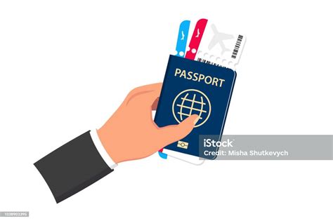 탑승권 플랫 디자인 비행기 티켓여권 항공 운송 국제 관광의 개념 항공권이 있는 여행 여권 관광 및 비행기로 여행 검사 보기에 대한 스톡 벡터 아트 및 기타 이미지 Istock