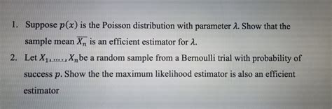 Solved 1 Suppose P X Is The Poisson Distribution With Chegg Com
