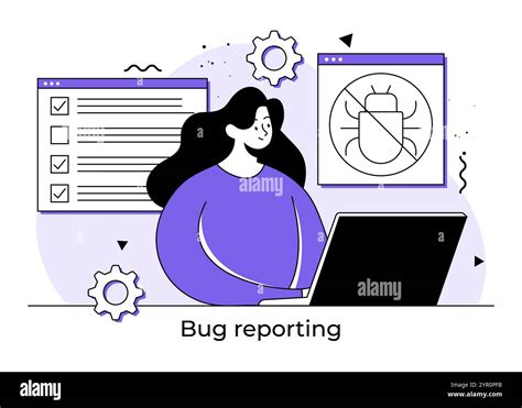Bug Fixing Flat Illustration Concept Software Problem Or System
