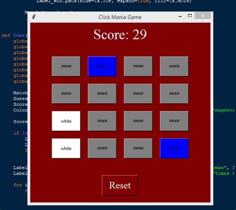 Click Mania Game Using Tkinter In Python With Source Code Sourcecodester