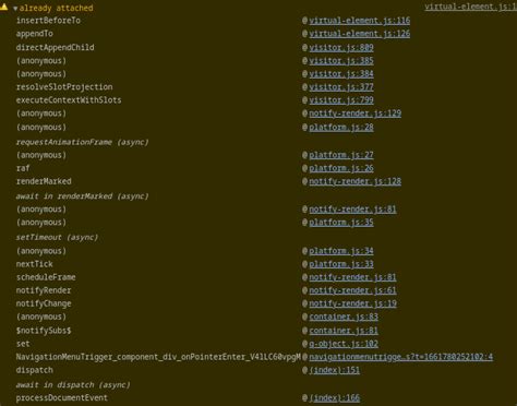 already attached warning when i attach an event handler to an element