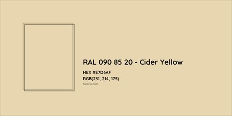 Ral 090 85 20 Cider Yellow Complementary Or Opposite Color Name And Code E7d6af