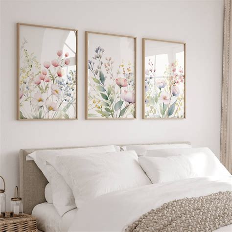 Wildflower Prints Floral Botanical Prints Pink Pastel Flower Prints