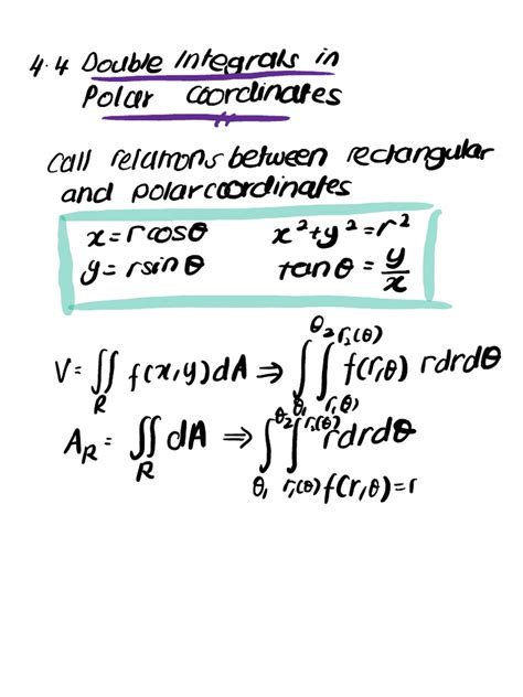 44 Double Integrals In Polar Coordinates Pdf Theoretical Physics Mathematics