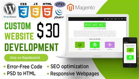 Make You A Custom Website With Good Layout Or Fix Bugs In Your Website By Freetechmedia Fiverr