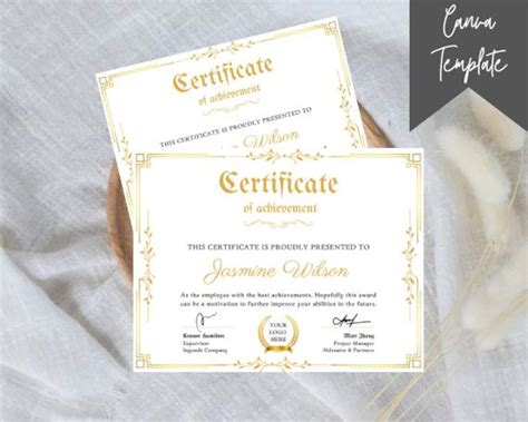 Editable Appreciation Certificate Template Printable Recognition Canva Etsy