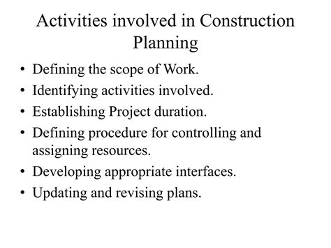Construction Planning And Scheduling Module 1 Pptx