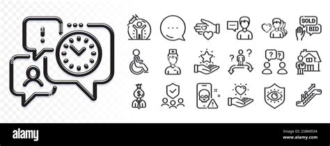 Time Management Hold Heart And Escalator Line Icons For Web App Pictogram Icon Glare Of Light