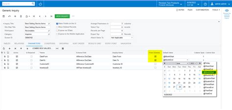 Edit Generic Inquiry To Include A Default Date Range Of Mtd Community