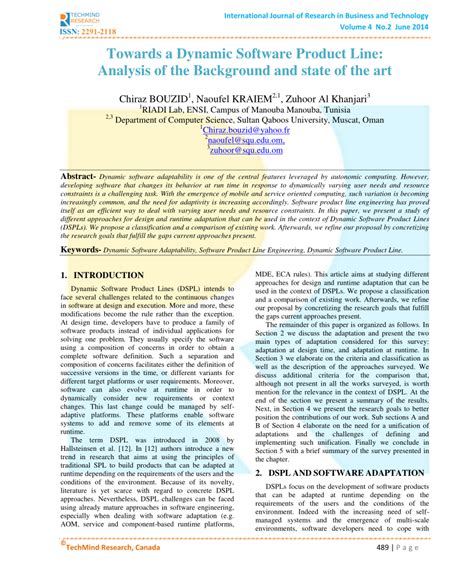Pdf Towards A Dynamic Software Product Line Analysis Of The