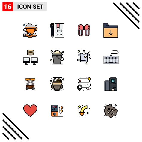 16 Creative Icons Modern Signs And Symbols Of Backup Folder Html Document Relaxation Editable