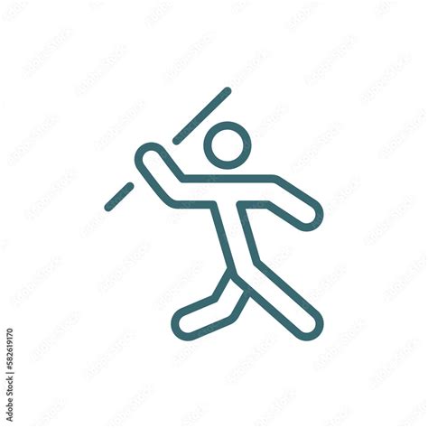 Man Throwing Javelin Icon Thin Line Man Throwing Javelin Icon From