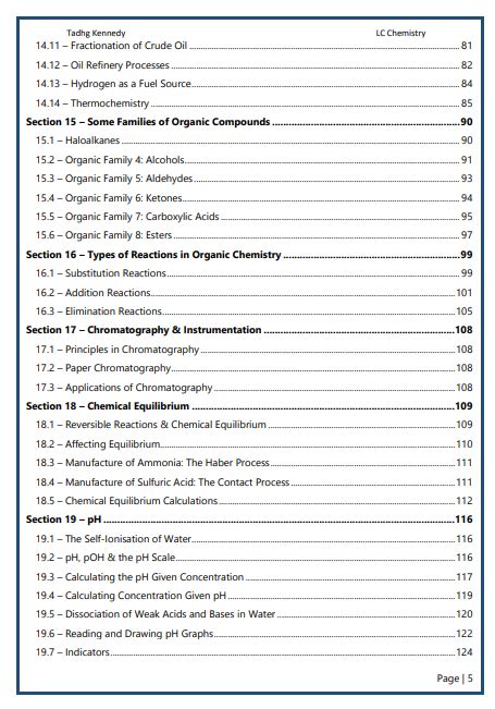Leaving Cert Chemistry Ebook Digital Pdf 6th Year Leaving Cert Notes