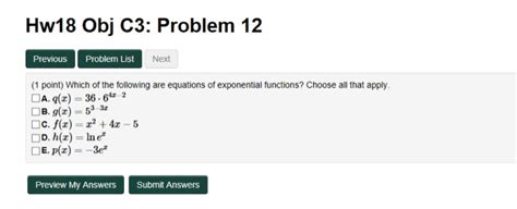 Solved Hw18 Obj C3 Problem 12 Previous Problem List Next 1 Chegg Com