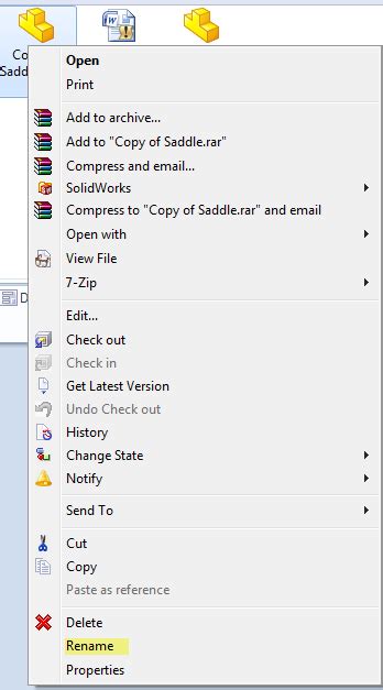 epdm using right click solidworks rename