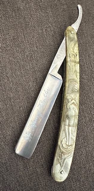 Antique Genco Old Dutch Straight Razor With Nude Woman Handle 58″ Itsakiller Llc