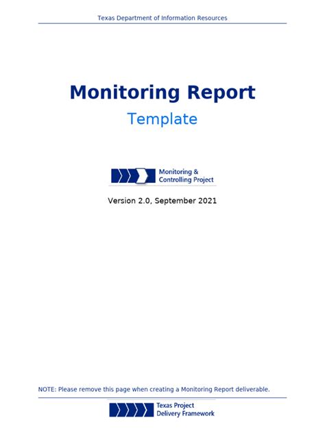Monitoring Report Template Pdf