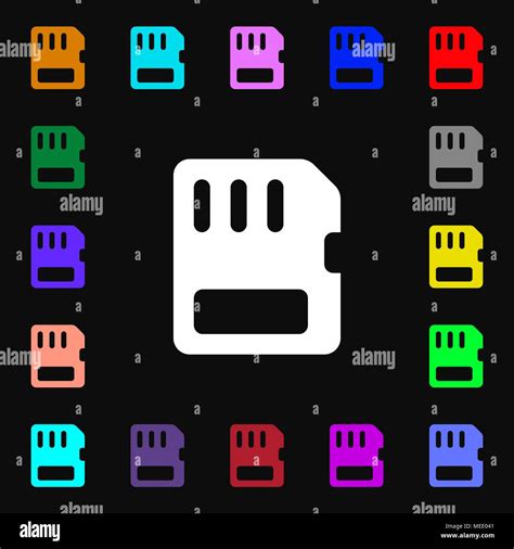 Compact Memory Card Icon Sign Lots Of Colorful Symbols For Your Design Vector Illustration