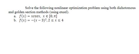 Solve The Following Nonlinear Optimization Problem