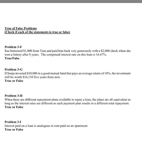 solved true of false problems check if each of the