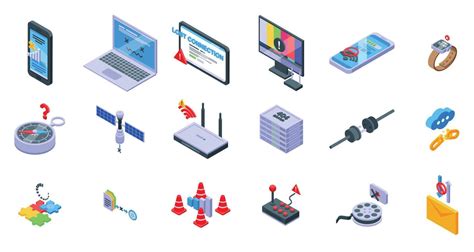 Lost Connection Icons Set Isometric Vector Antenna Available 8486269 Vector Art At Vecteezy