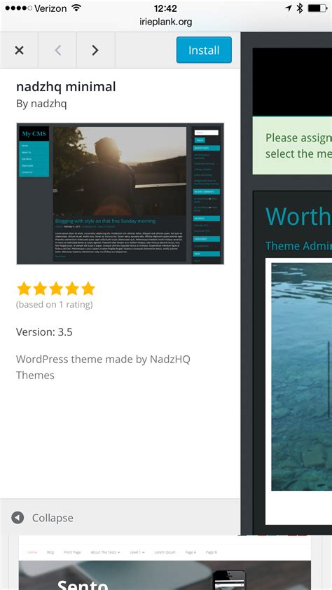 themes theme preview and install iphone 6 make wordpress test