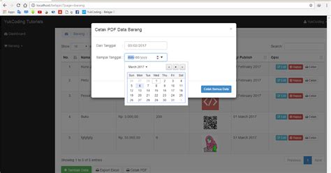 membuat report pdf per periode tanggal dengan php mysqli dan html2pdf yukcoding